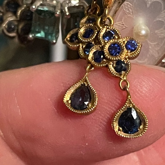 CRD | Jewelry | Sapphire Flower Earrings With Petal Dangles 4k Yellow ...